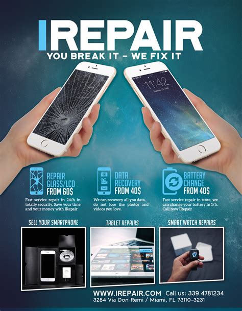 Smartphone Repair Flyer Poster By Giunina On Deviantart
