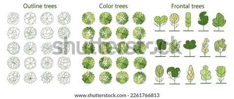 Tree Architectural Floor Plans Entourage Design Stock Vector Royalty Free 2261766813