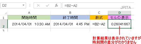 Excel 2つの時刻間の差分を計算するには？ 市民パソコン教室