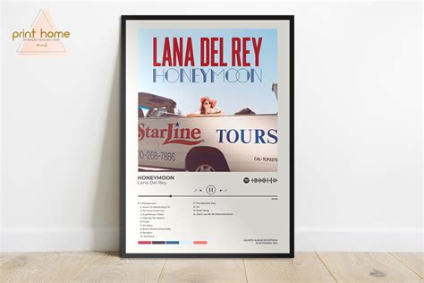Quadro Placa Mdf Spotify Album Lana Del Rey Honeymoon Elo7