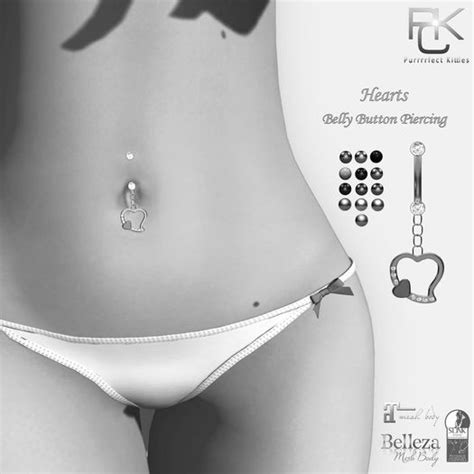 Second Life Marketplace Pkc Hearts Belly Button Piercing Demo