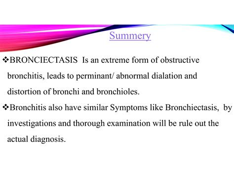Bronchiectasis Ppt Pdf