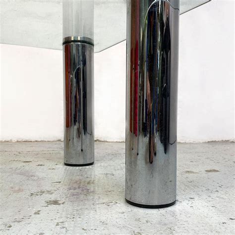 Italian Space Age Glass And Steel Tray Table 1970s For Sale At 1stdibs