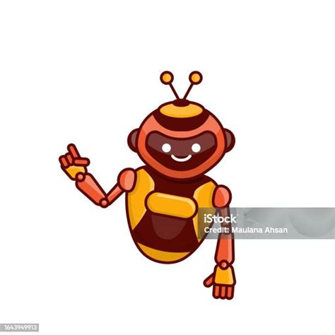 Robot Character Pose Vector Illustration Robot Mascot Character Design