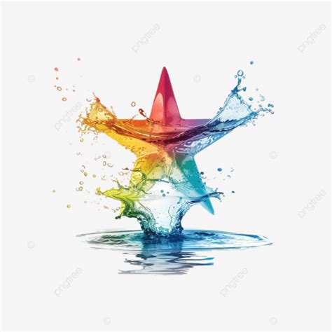 물에 다채로운 추상 부동 별 추상적인 떠 있는 주황색 Png 일러스트 및 이미지 에 대한 무료 다운로드 Pngtree