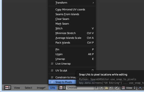 Mesh UV Image Editor Grid Snapping Blender Stack Exchange