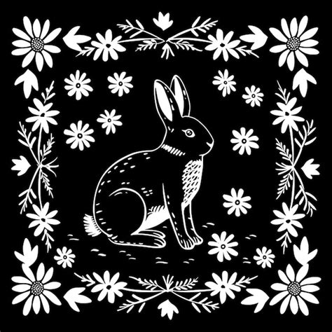 Premium Photo Rabbit Cnc Cut Art With Carrot Patches And Daisies For Decorati Tshirt Tattoo