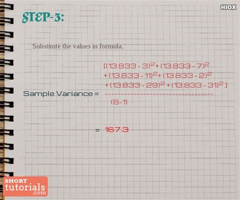 Sample Variance Step 3