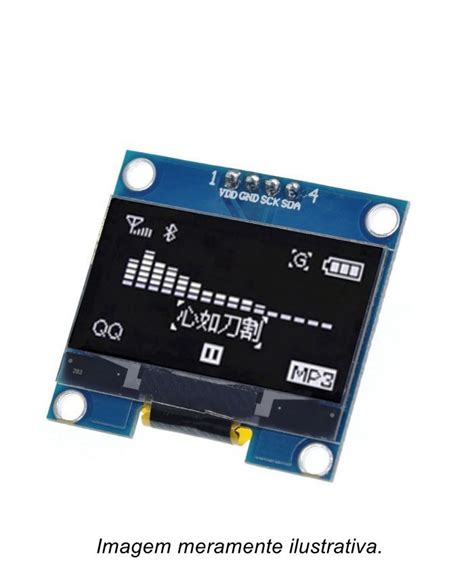Display Lcd Oled I2c 096 Branco Smartprojects Brasil Componentes Eletrônicos Arduino