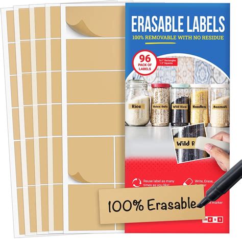 Mess Reusable Labels For Food Containers Erasable Kitchen Labels