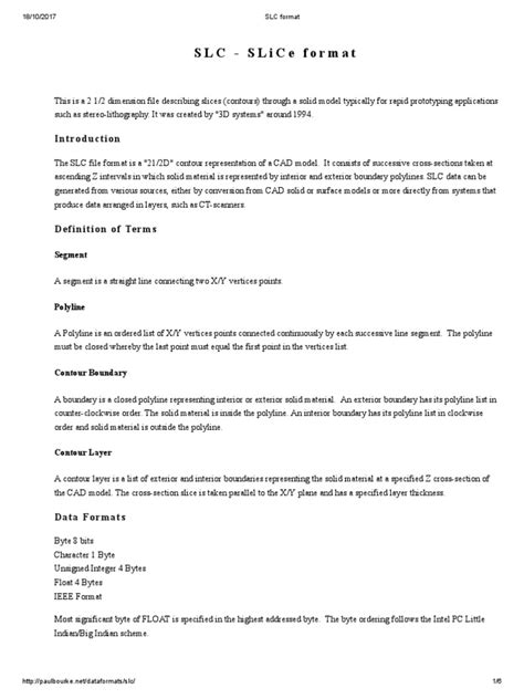 Slc Format Pdf Contour Line Byte