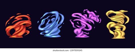 Vfx Tornado Game Cartoon Storm Effect Stock Vector Royalty Free