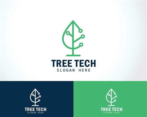 Tree Tech Logo Creative Nature Leave Design Concept Business Template 36062095 Vector Art At