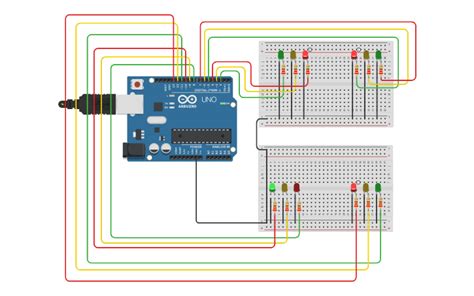 Circuit Design ไฟจราจร Tinkercad