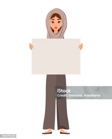 Karakter Wanita Dalam Syal Dengan Lembaran Bening Di Latar Belakang
