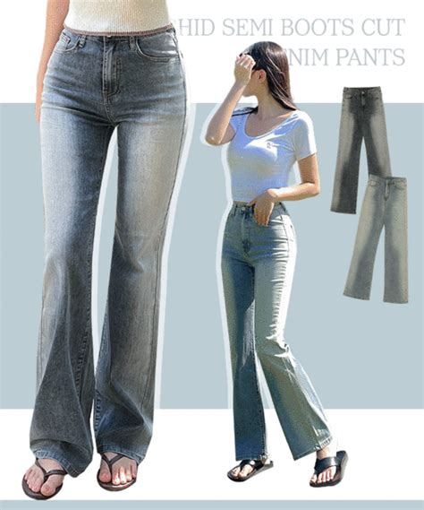 🌞시즌오프 ~70 🌞 [숏 기본 롱 ~2xl] 썸머 스톤 브러쉬 워싱 하이웨스트 부츠컷 스판 데님 팬츠 Sje8397 에이블리