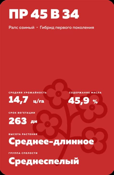 ПР 45 В 34 (PR 45 W 34) - рапс озимый. Характеристики и отзывы