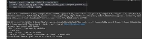 Yolov5x Trainpy Error · Issue 2181 · Ultralyticsyolov5 · Github