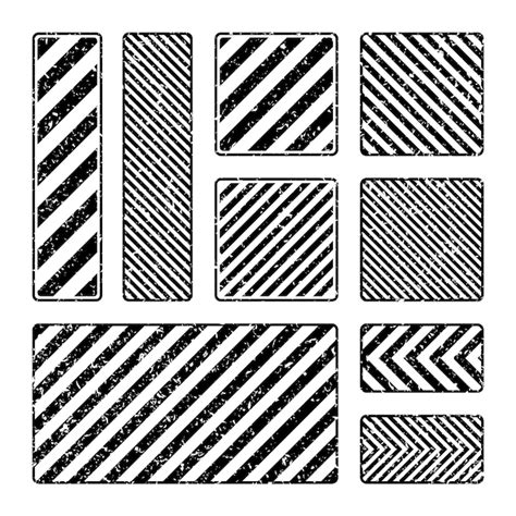 Premium Vector Various Black Grunge Warning Signs With Diagonal Lines