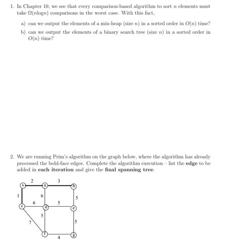 Solved In Chapter We See That Every Comparison Based Chegg