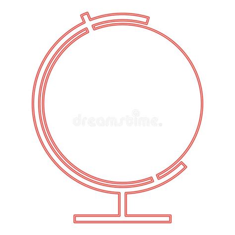 Neon Globe Red Color Vector Illustration Image Flat Style Stock Vector