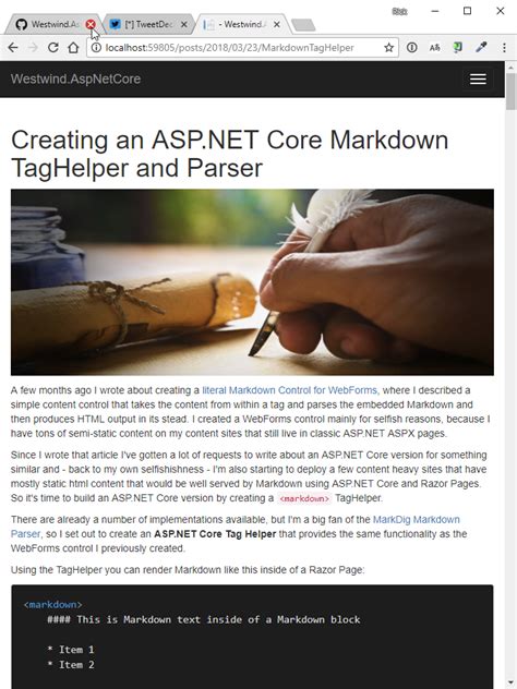 Github Rickstrahlwestwindaspnetcoremarkdown An Aspnet Core