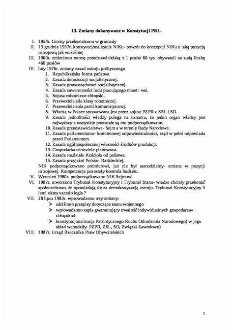 Zmiany Dokonywane W Konstytucji PRL Notatek Pl
