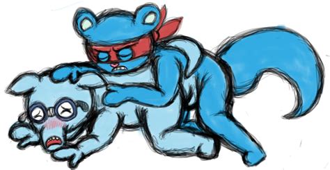 Rule 34 Aardvark Bandana Blue Fur Blue Skin Blush Eyes Closed Furry