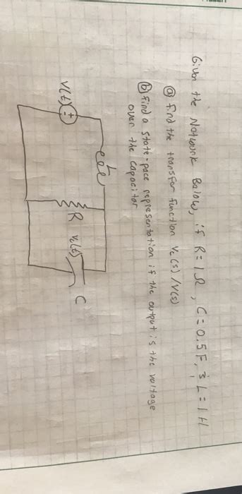 solved given the network below if r 1 ohm c 0 5 f and