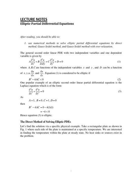 3 2 Elliptic Pdf Partial Differential Equation Equations