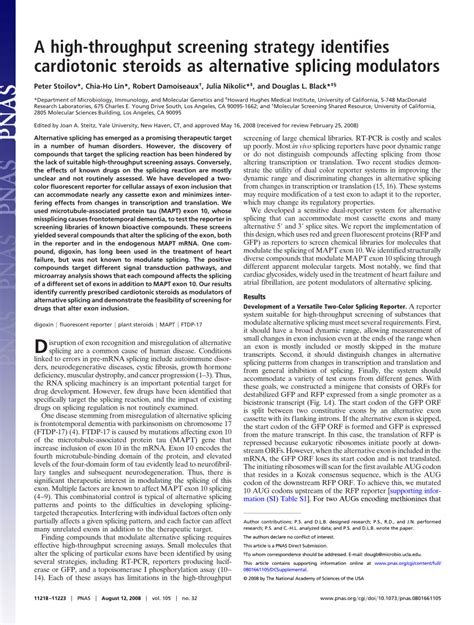 Pdf A High Throughput Screening Strategy Identifies Cardiotonic Steroids As Alternative