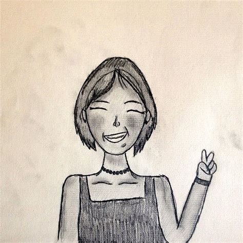 Anime Girl Holding Up A Peace Sign By Bethaniehanson On Deviantart