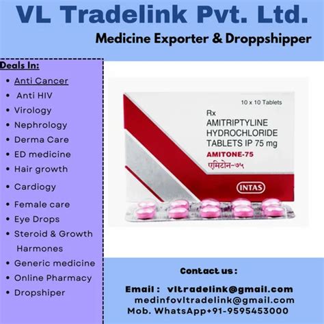 Amitriptyline Hydrochloride 75 Tablets Ip At Rs 52 96 Stripe Elavil In Nagpur Id 2854173337173