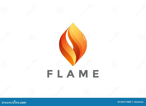 Fire Flame Logo Design Vector Abstract Logotype Stock Vector