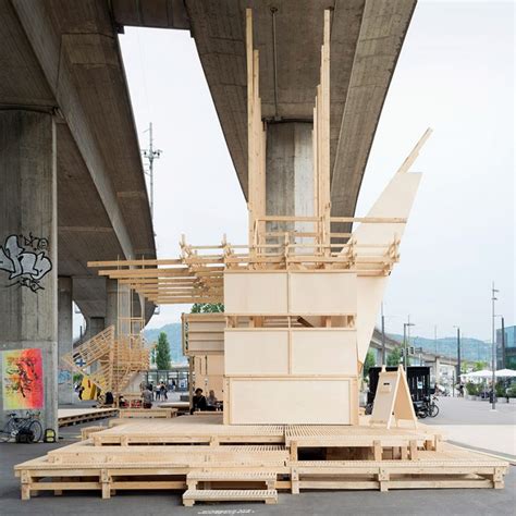 Rotative Studio Brightens Swiss City Square With Modular Wooden Pavilions