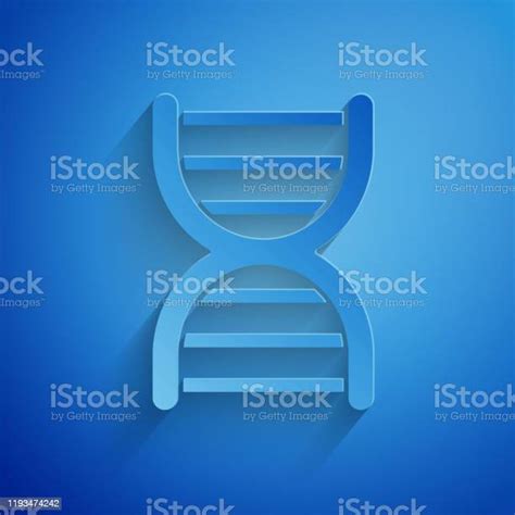 在藍色背景上分離的剪紙dna符號圖示紙藝術風格向量插圖向量圖形及更多人圖片 人 分子 分子結構 Istock