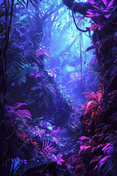 Premium Photo Artwork Depicting A Futuristic Jungle With
