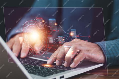 Premium Photo Businessman Using Computer Software For Security