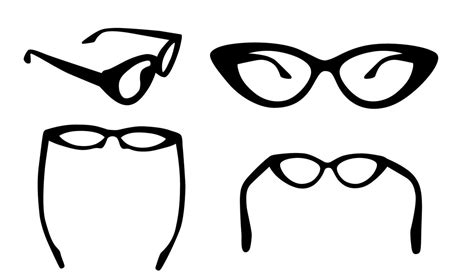 Silhouette Set Of Cat Eye Glasses Eye Glasses In Flat 42692285