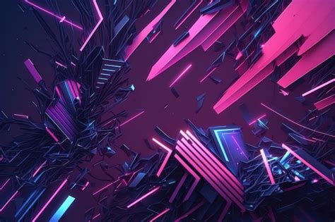 Иллюстрация абстрактного фона киберпанка Generation Ai Премиум Фото