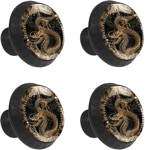 Mehom 4 Pcs Crystal Glass Cabinet Drawer Knobchinese Dragon Loong