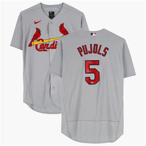 The Albert Pujols Autographed Jersey Gray Cardinals Hammacher Schlemmer