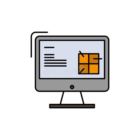 Computer Construction Repair Lcd Design Flat Color Icon Vector Icon Banner Template Stock