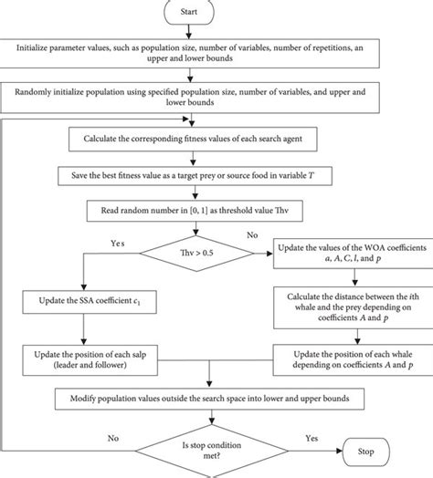 Flowchart Of The Proposed Hybrid Woa Ssa Download Scientific Diagram