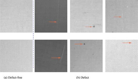 Defect Free And Defect Samples A Two Defect Free Images And B Six