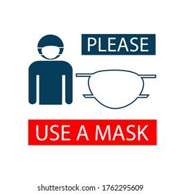 Please Wear Face Mask Signage Vector Stock Vector Royalty Free