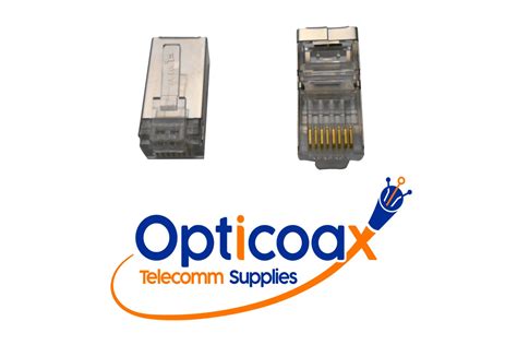 CONECTOR RJ45 BLINDADO CAT6 PAQUETES DE 100 UNIDA OPTICOAX