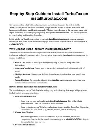 Easily Install TurboTax From Installturbotax Com Today