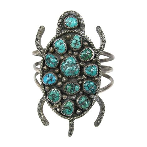 Turquoise Sterling Silver Navajo Cuff Bracelet For Sale At 1stdibs