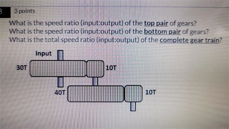 solved what is the speed ratio input output of the top